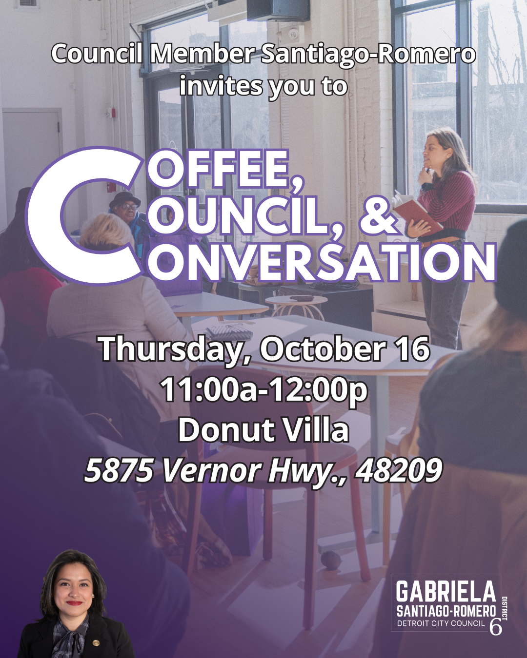 October 2025 - Coffee, Council, & Conversation with CM Santiago-Romero | City of Detroit